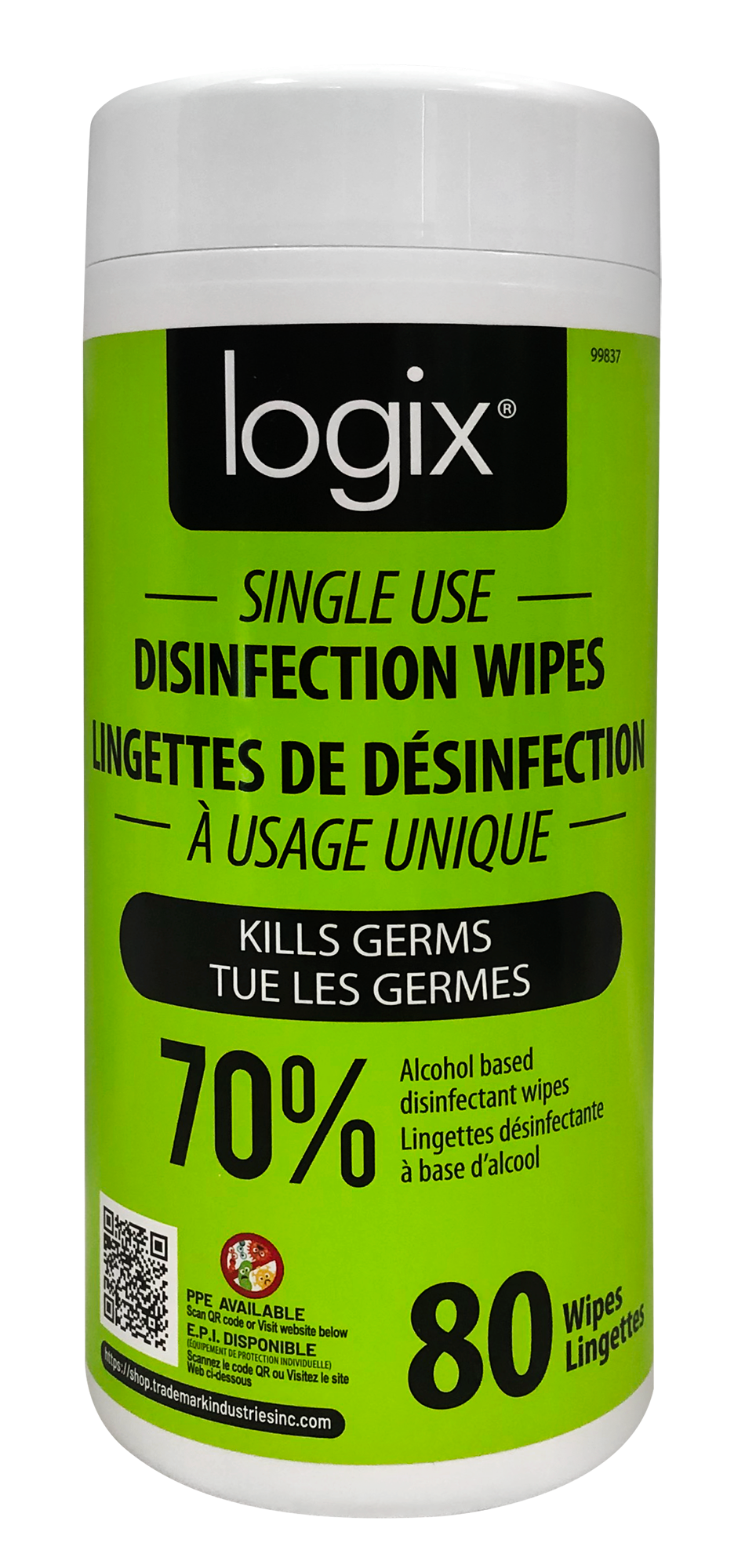99837 - 2 Pack Logix Disinfectant Wipes – Trademark Industries Inc
